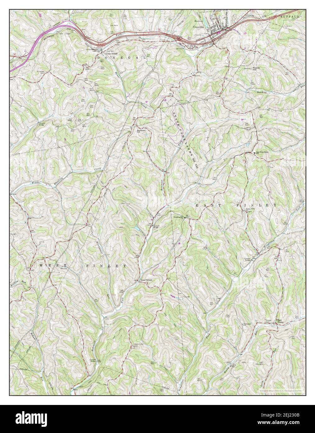 Claysville, Pennsylvania, map 1964, 1:24000, United States of America ...