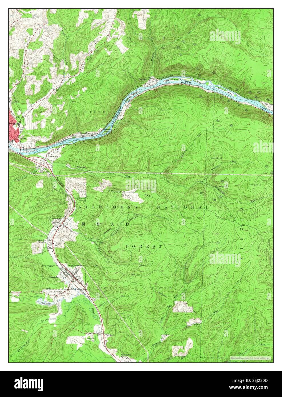 Clarendon, Pennsylvania, map 1954, 1:24000, United States of America by ...