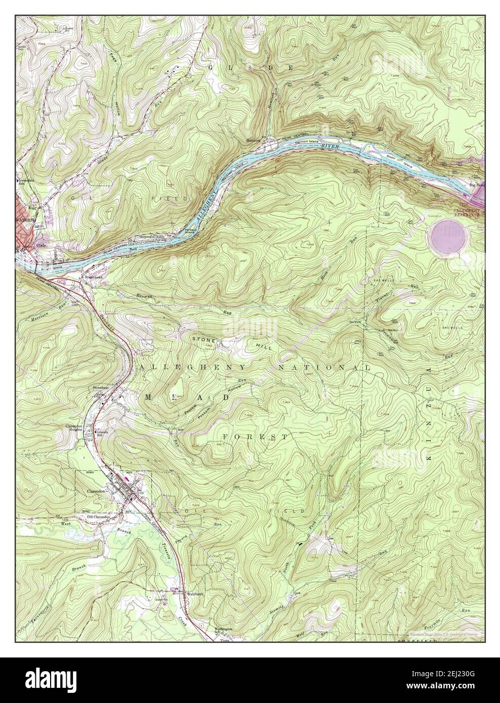 Clarendon, Pennsylvania, map 1954, 1:24000, United States of America by ...