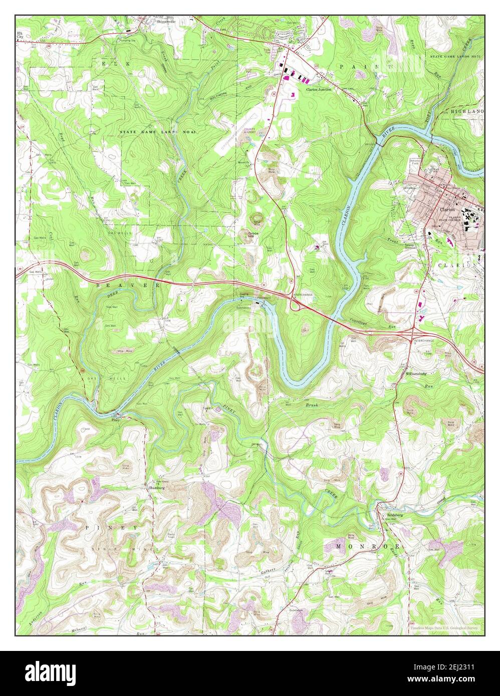 Clarion Pennsylvania Map High Resolution Stock Photography and Images ...