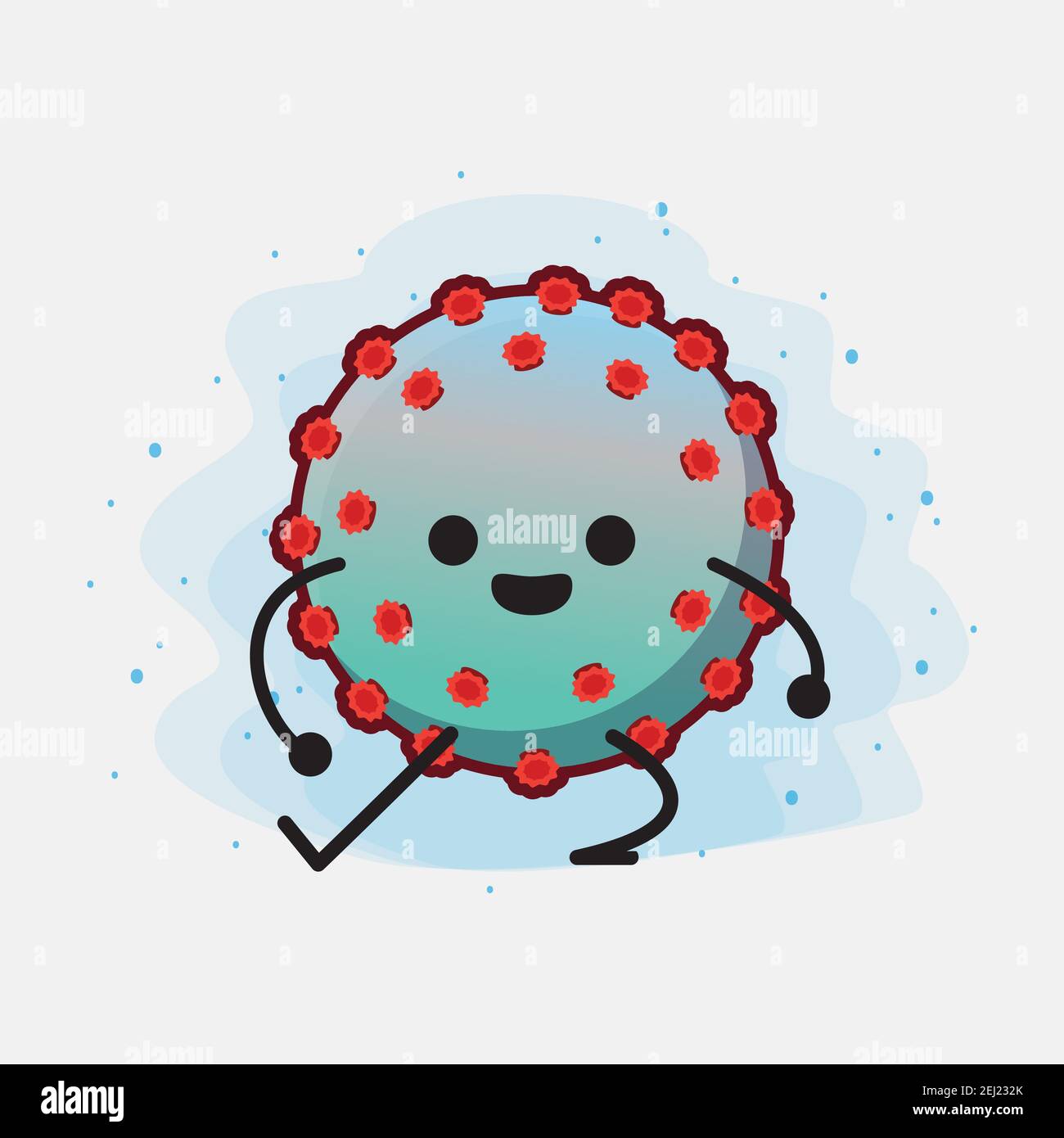 Vector Illustration of Corona Virus Character with cute face, simple ...