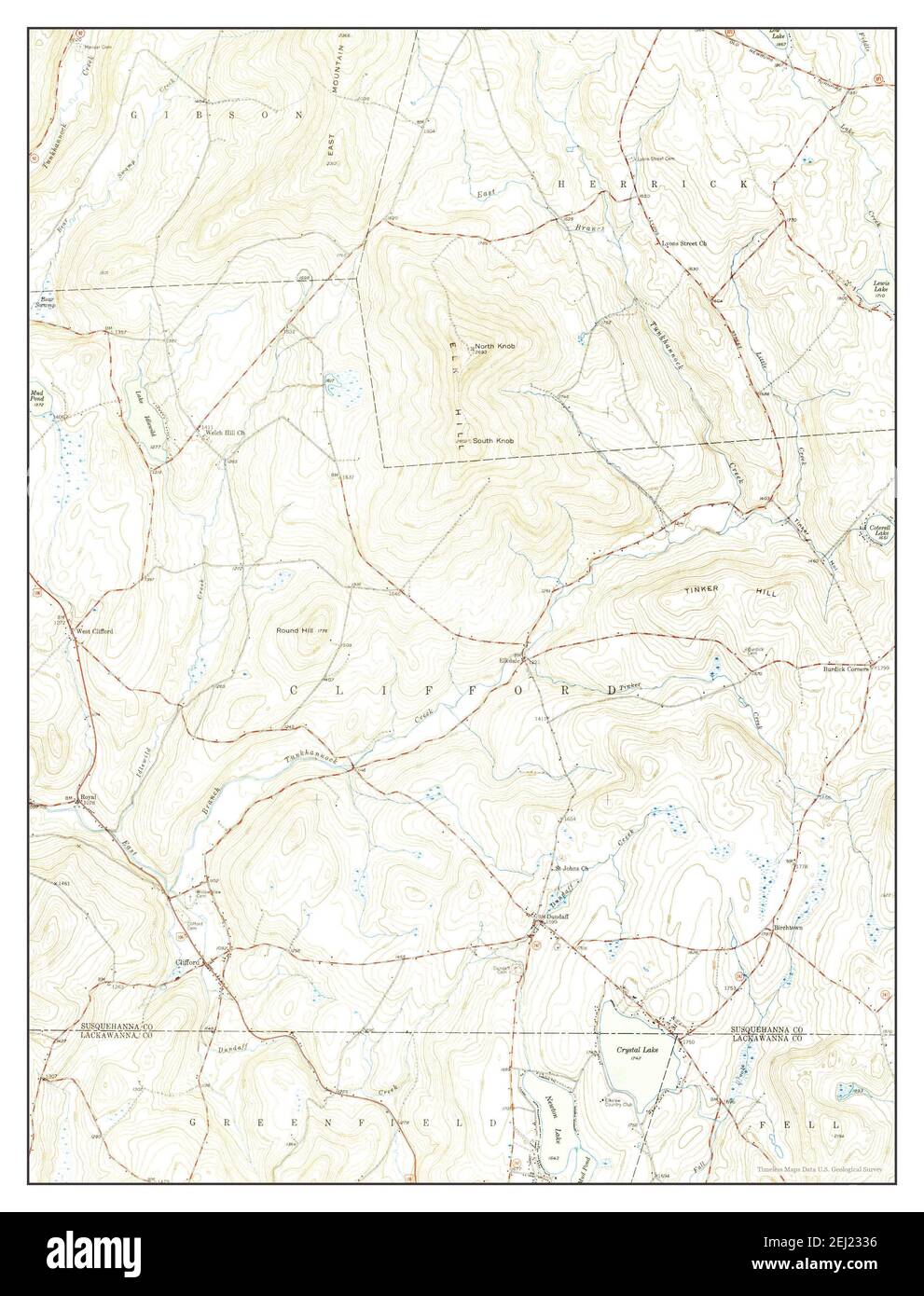 Clifford, Pennsylvania, map 1949, 1:24000, United States of America by ...