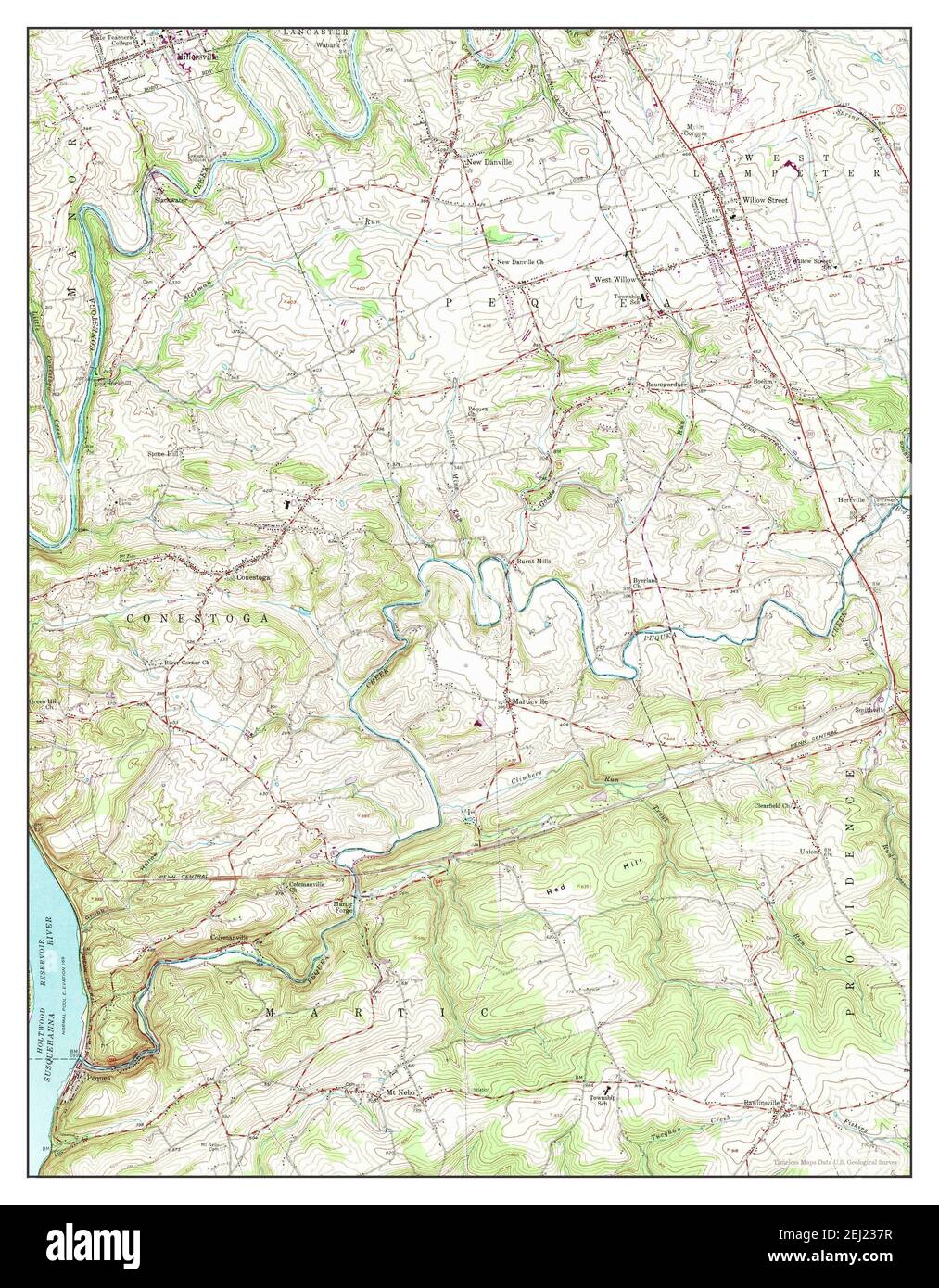 Conestoga, Pennsylvania, map 1955, 1:24000, United States of America by ...