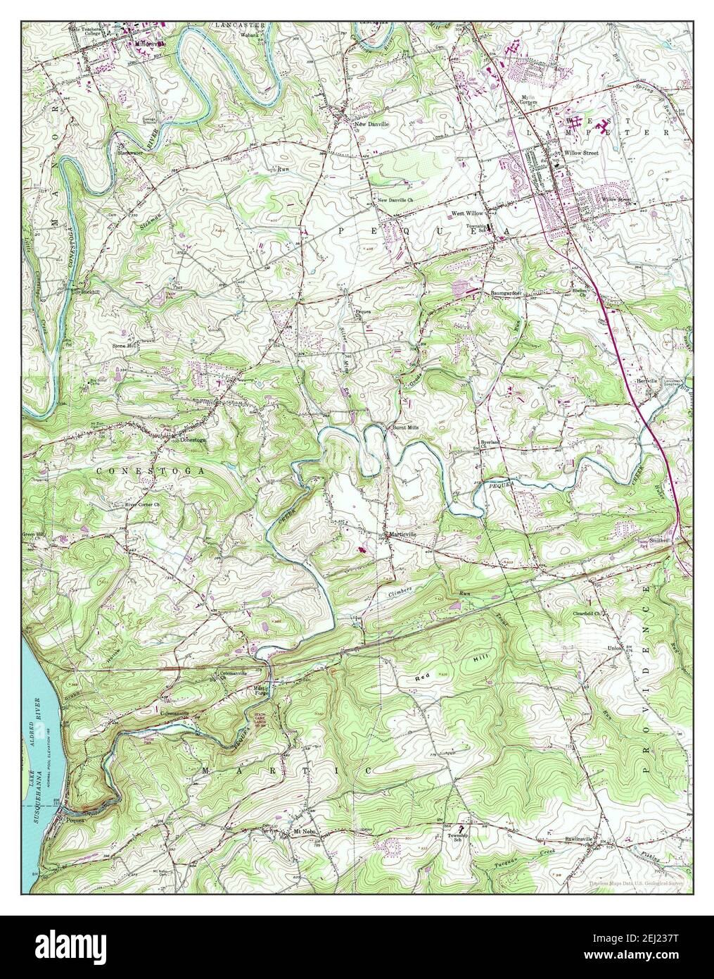 Conestoga, Pennsylvania, map 1955, 1:24000, United States of America by ...