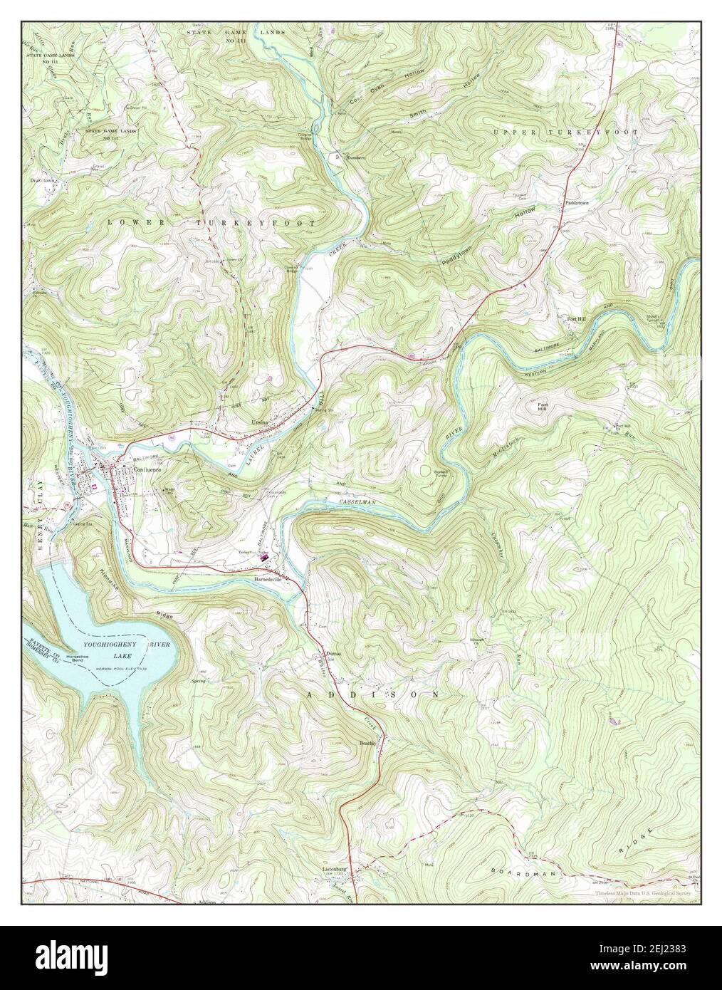 Confluence, Pennsylvania, map 1967, 1:24000, United States of America ...