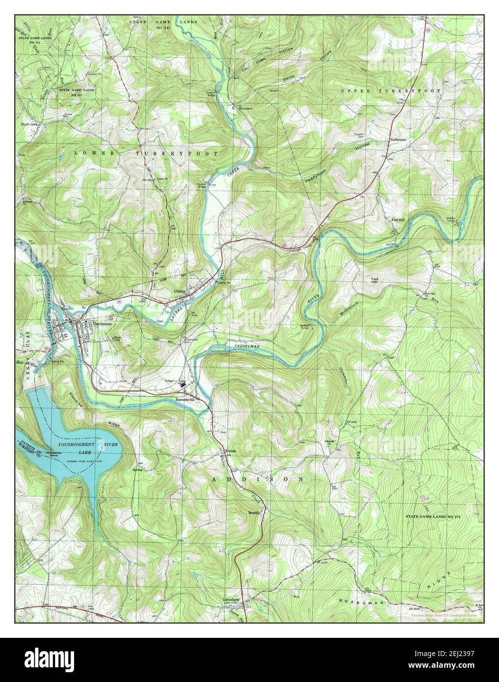Confluence, Pennsylvania, map 1994, 1:24000, United States of America ...