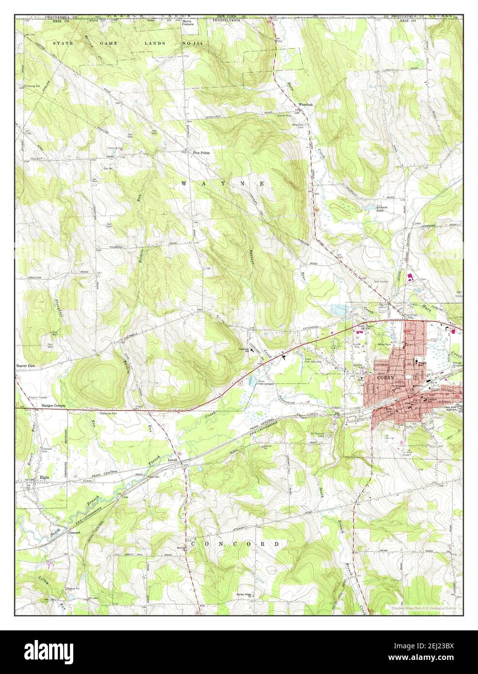 Map of corry hi-res stock photography and images - Alamy