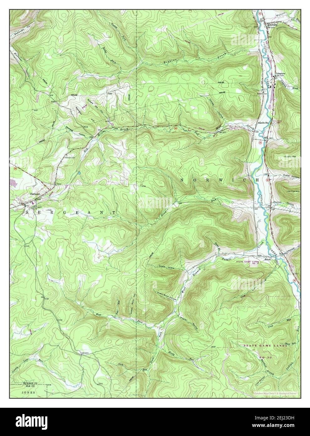 Crosby pennsylvania map hi-res stock photography and images - Alamy