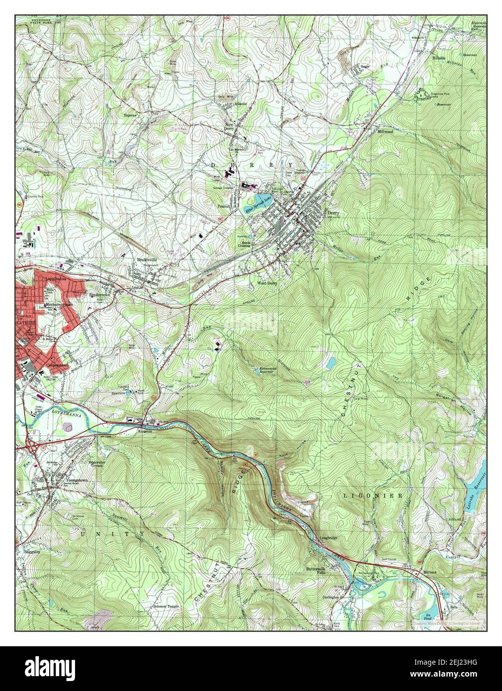 Derry, Pennsylvania, map 1998, 1:24000, United States of America by ...