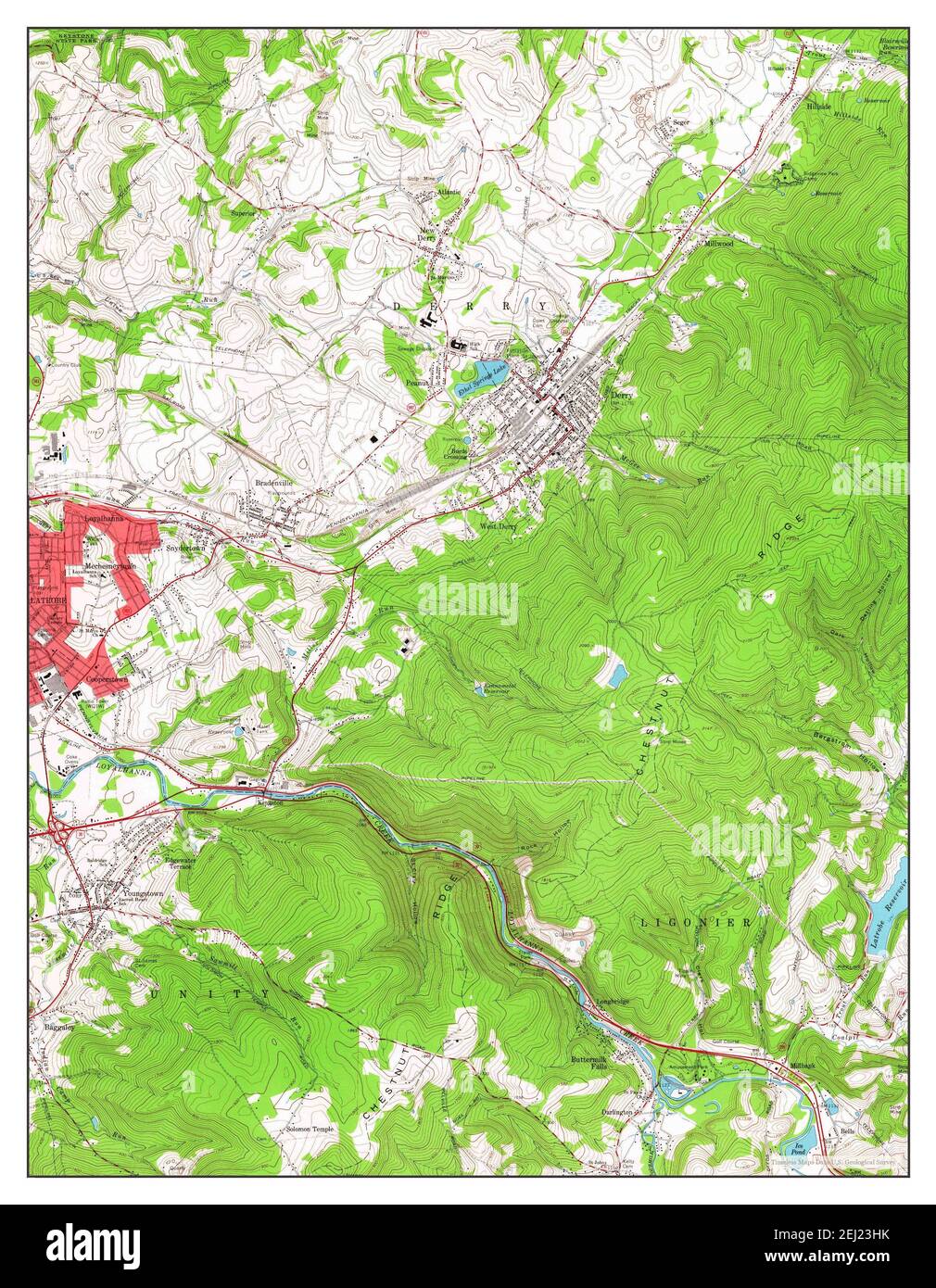 Derry, Pennsylvania, map 1964, 1:24000, United States of America by ...
