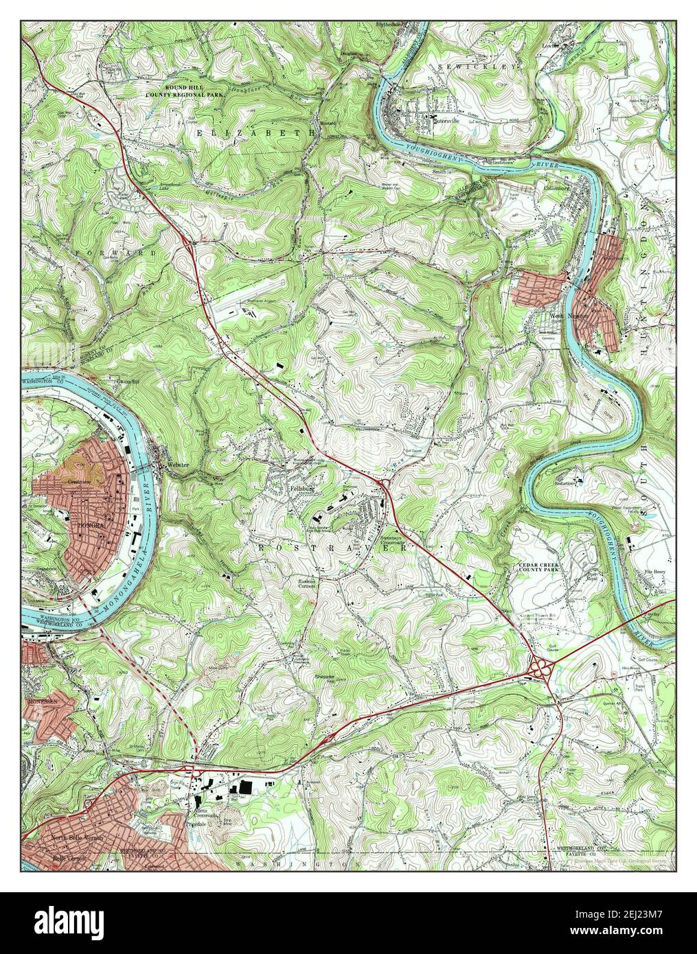 Donora, Pennsylvania, map 1993, 1:24000, United States of America by ...