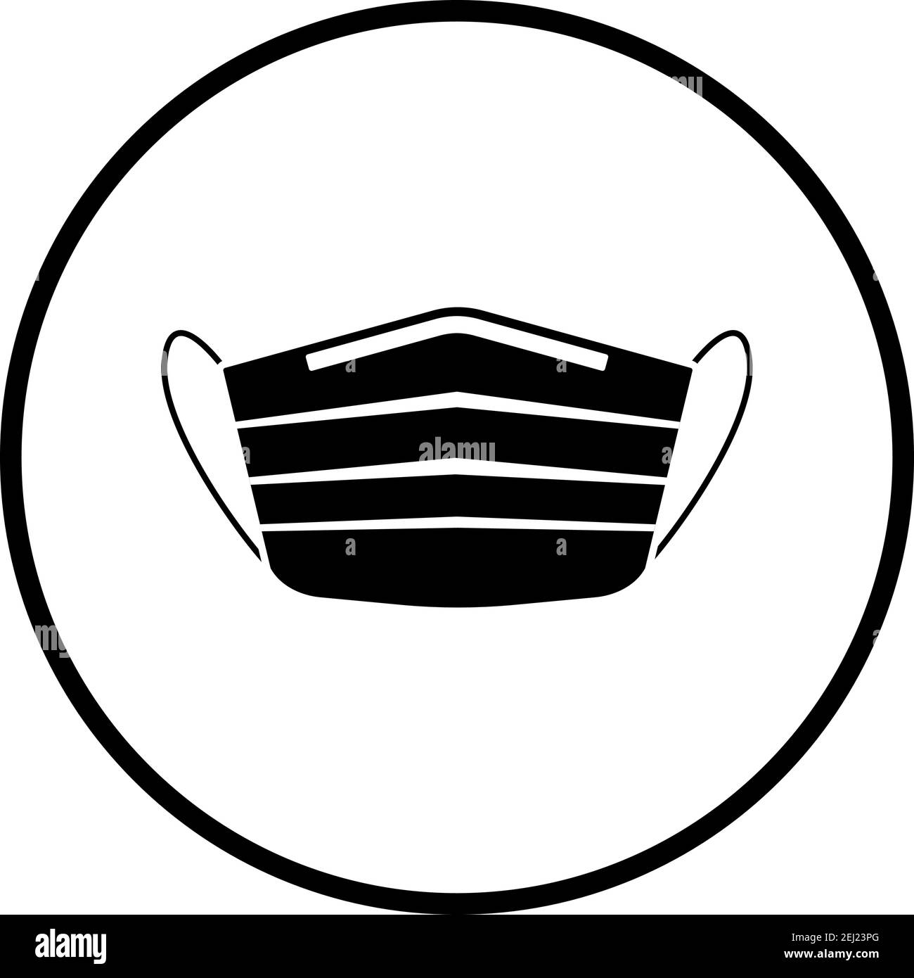 Medical Face Mask Icon. Thin Circle Stencil Design. Vector Illustration ...