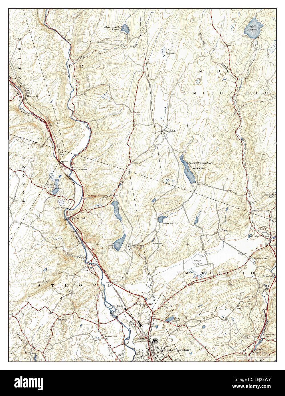 Map of stroudsburg Cut Out Stock Images & Pictures - Alamy