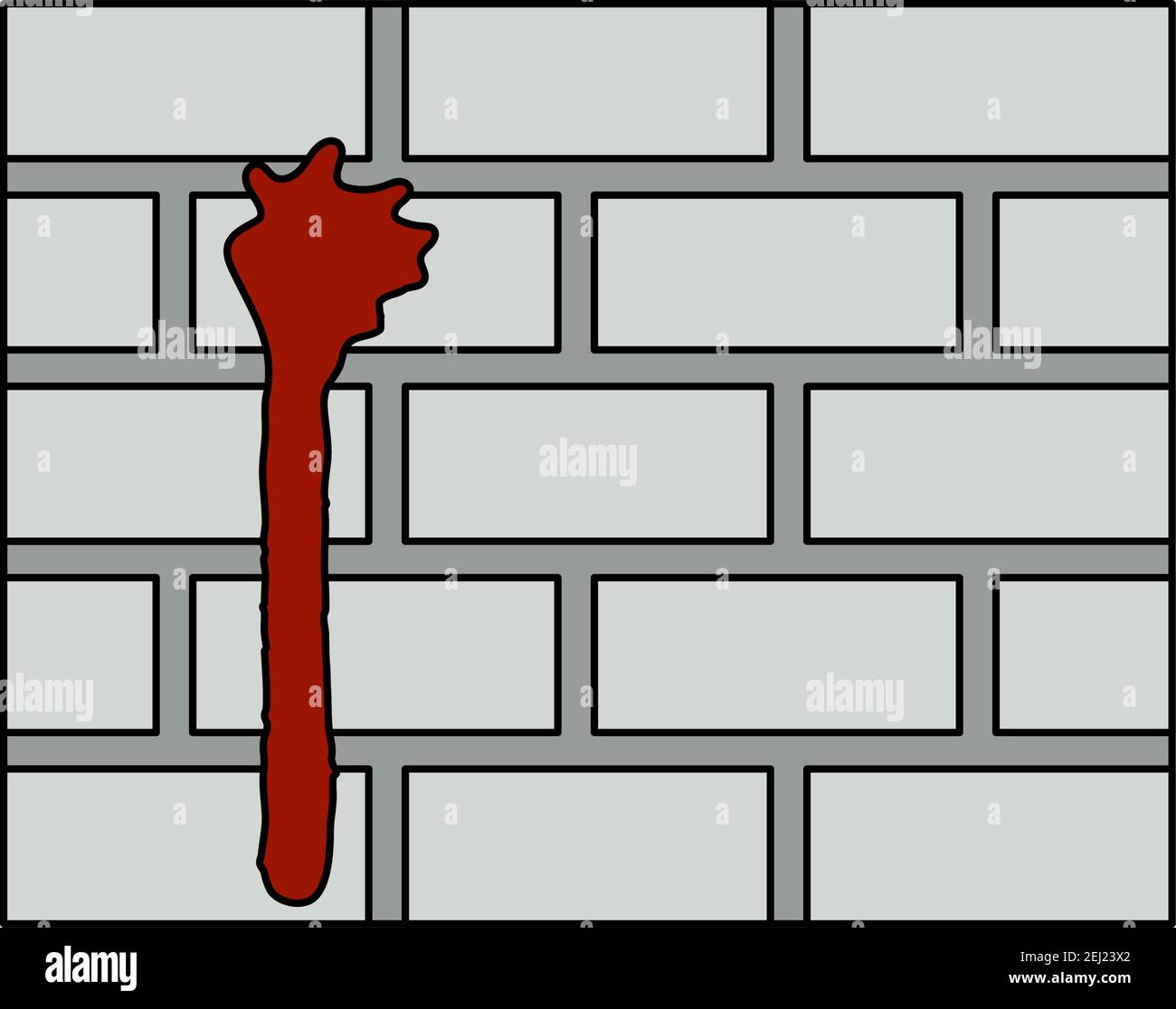 Blood On Brick Wall Icon. Editable Outline With Color Fill Design ...
