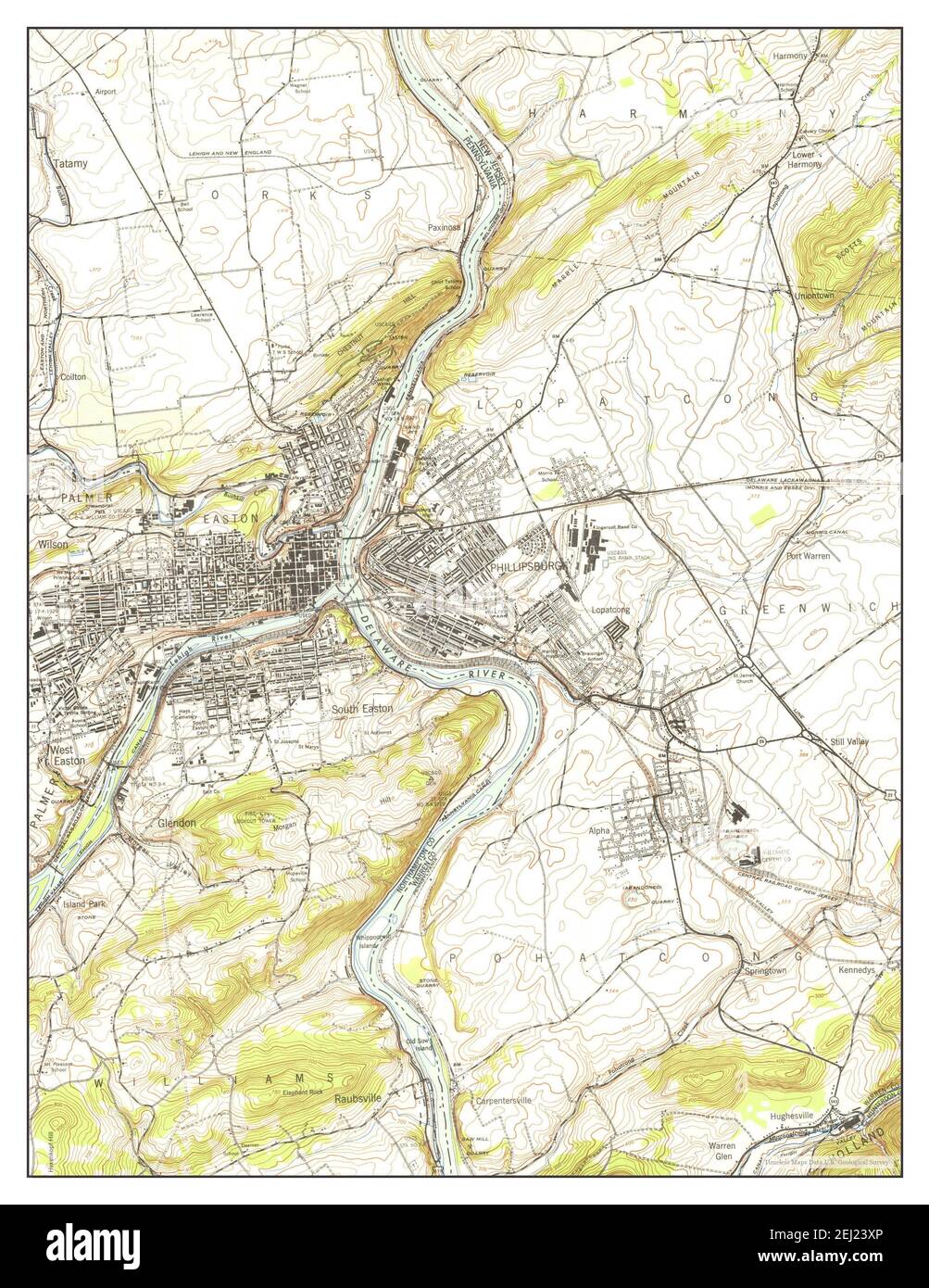 Easton Pennsylvania Map High Resolution Stock Photography and Images ...