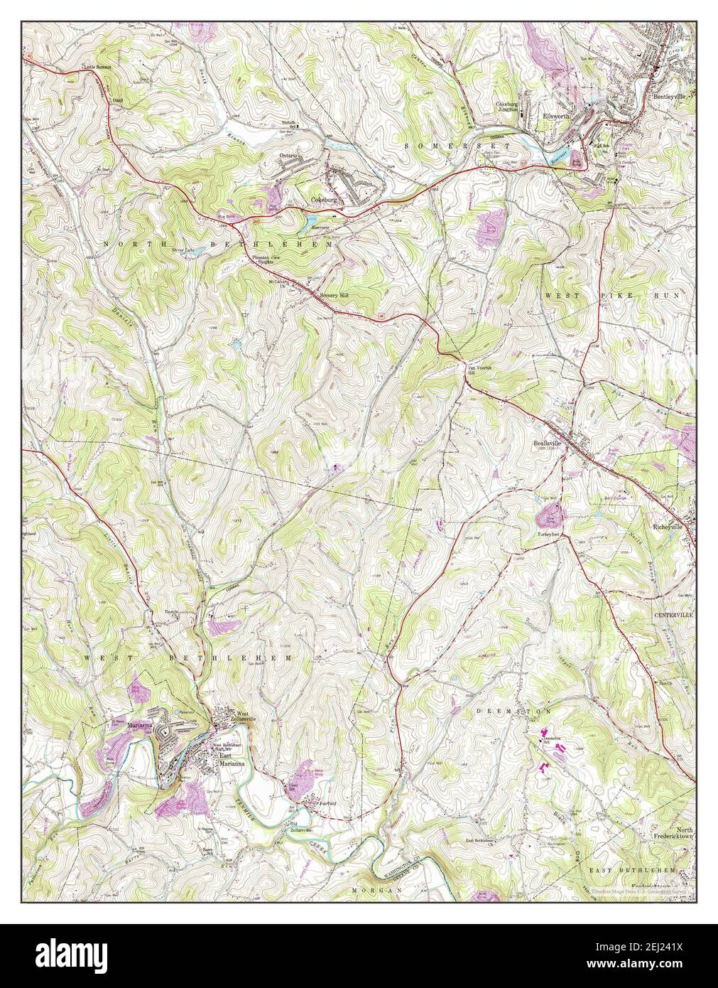 Ellsworth, Pennsylvania, map 1954, 1:24000, United States of America by ...