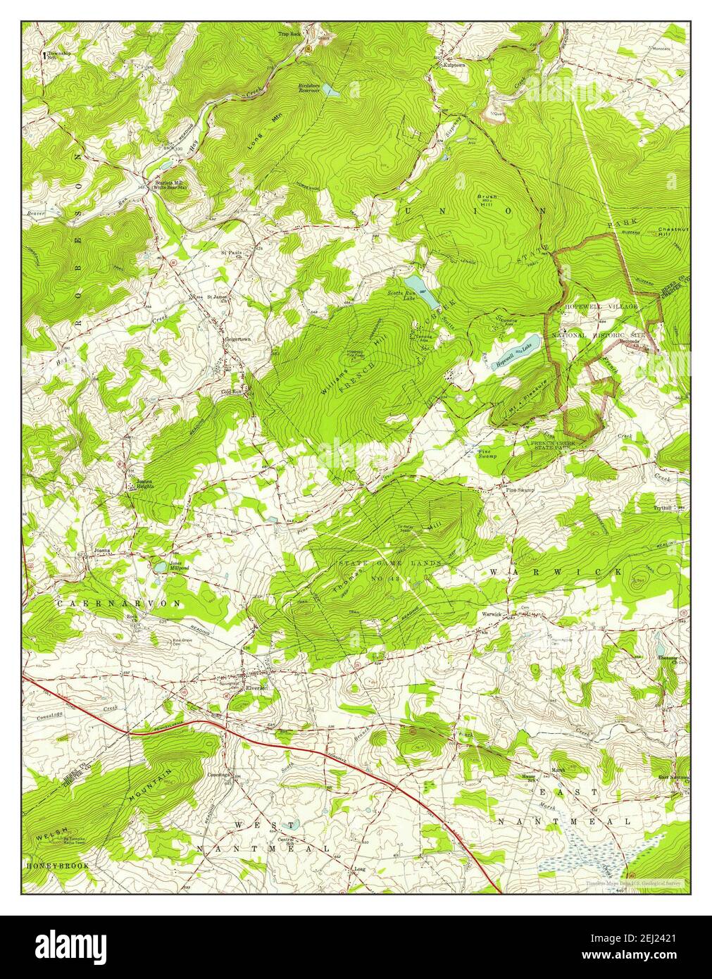 Elverson, Pennsylvania, map 1956, 1:24000, United States of America by ...