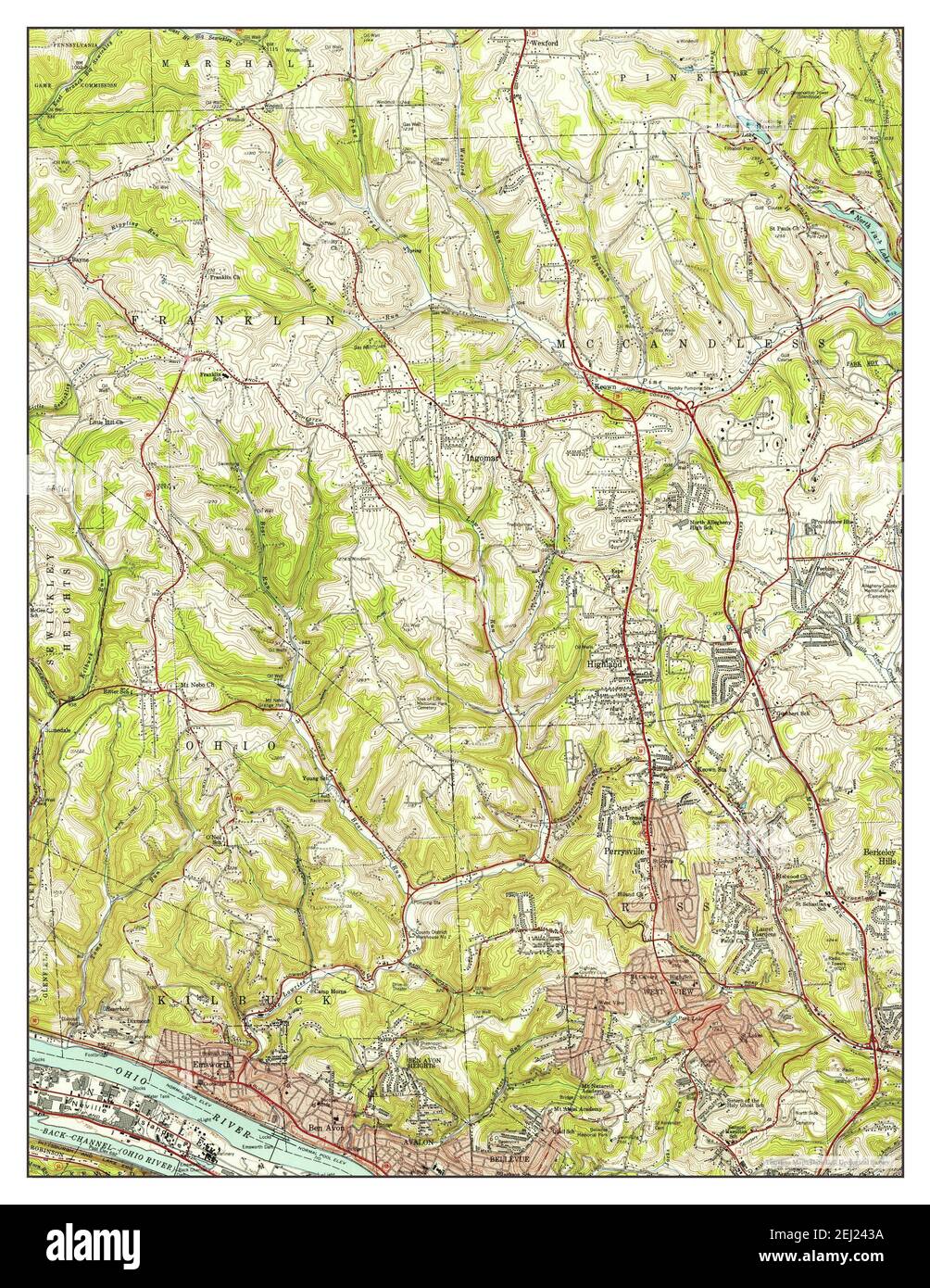 Emsworth, Pennsylvania, map 1953, 1:24000, United States of America by ...