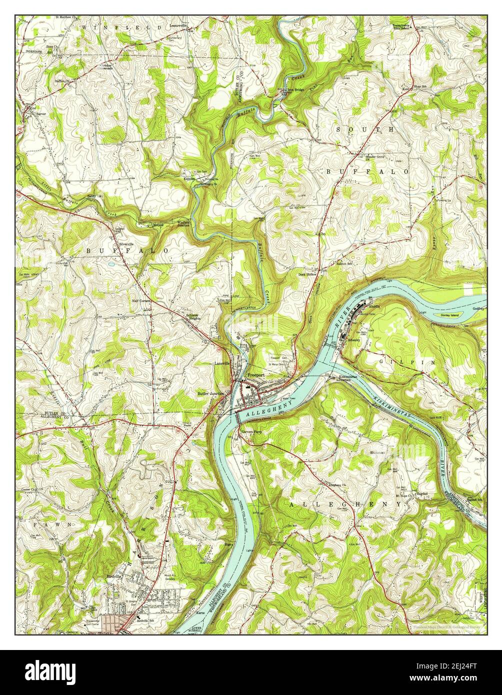 Freeport, Pennsylvania, map 1953, 1:24000, United States of America by ...