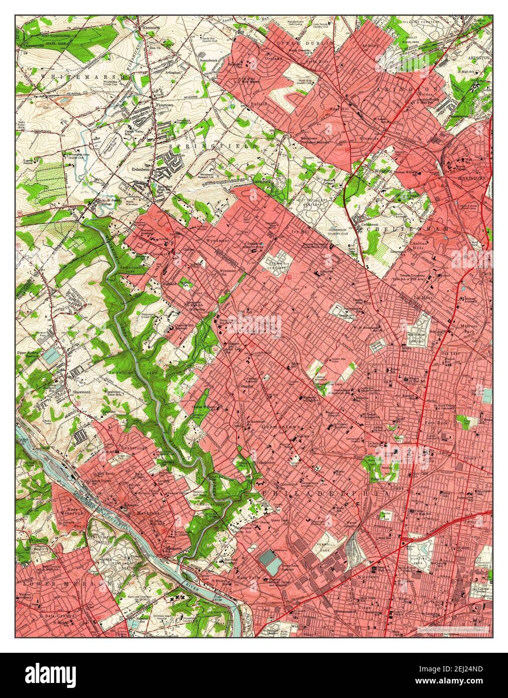 Germantown, Pennsylvania, map 1952, 1:24000, United States of America ...