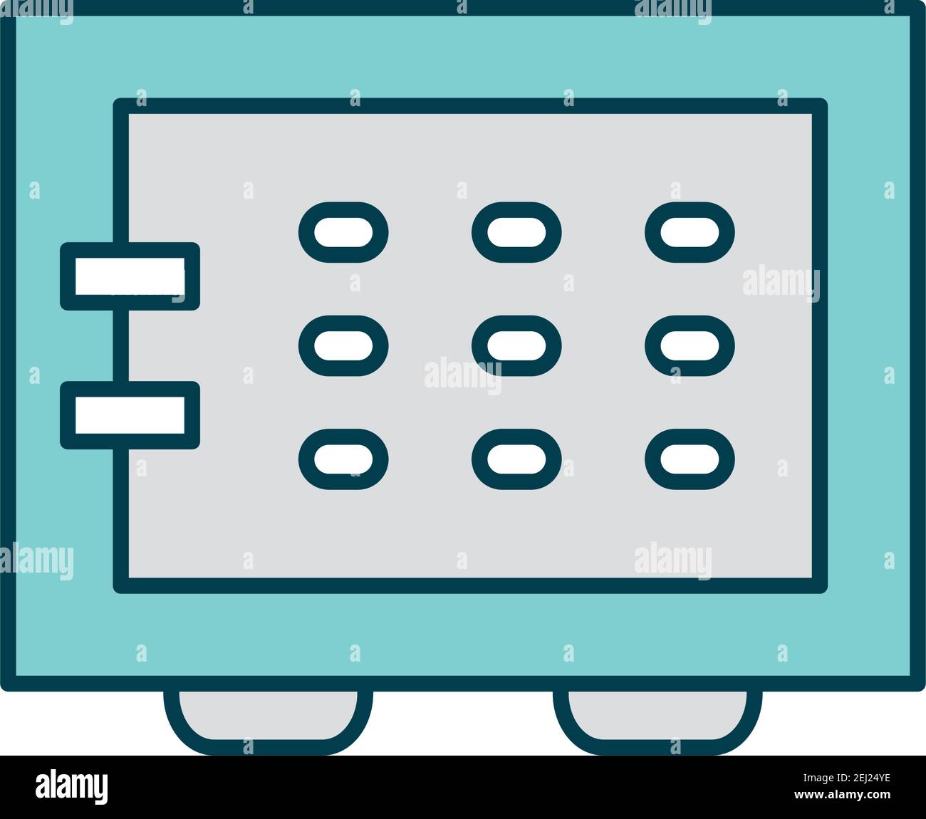 safe box with a green color on a white background Stock Vector Image ...