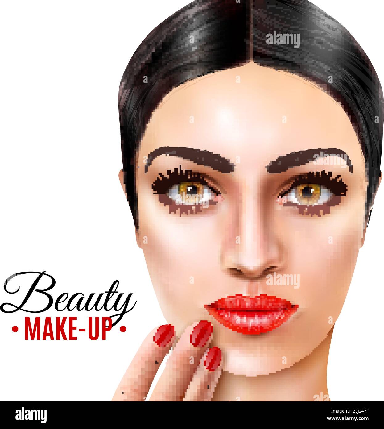 Beauty model woman with make-up background with face of female ...
