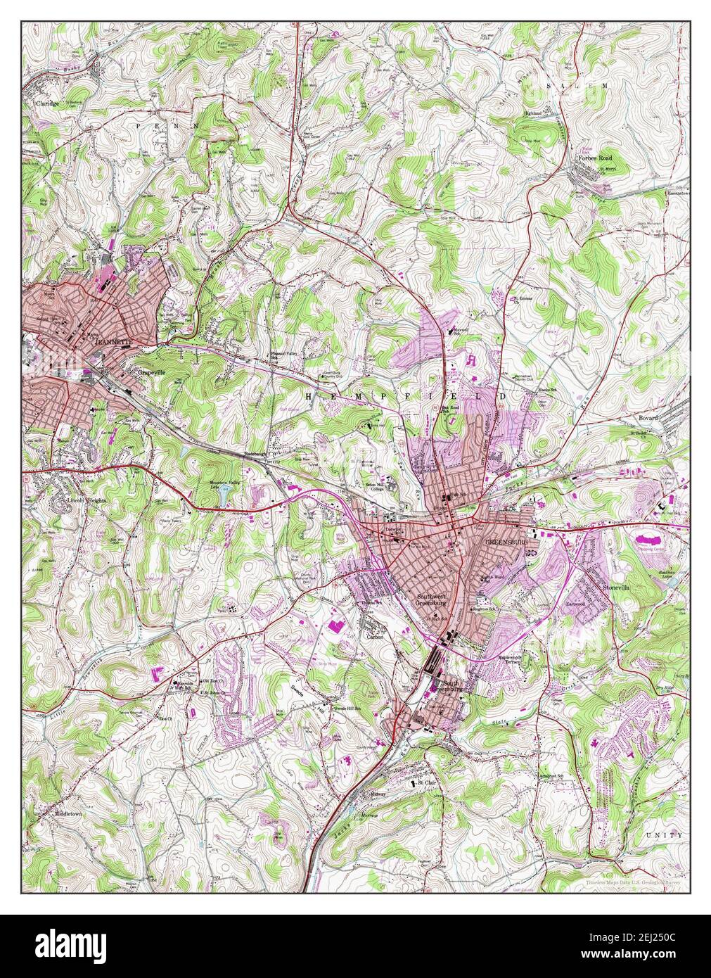Greensburg map hi-res stock photography and images - Alamy