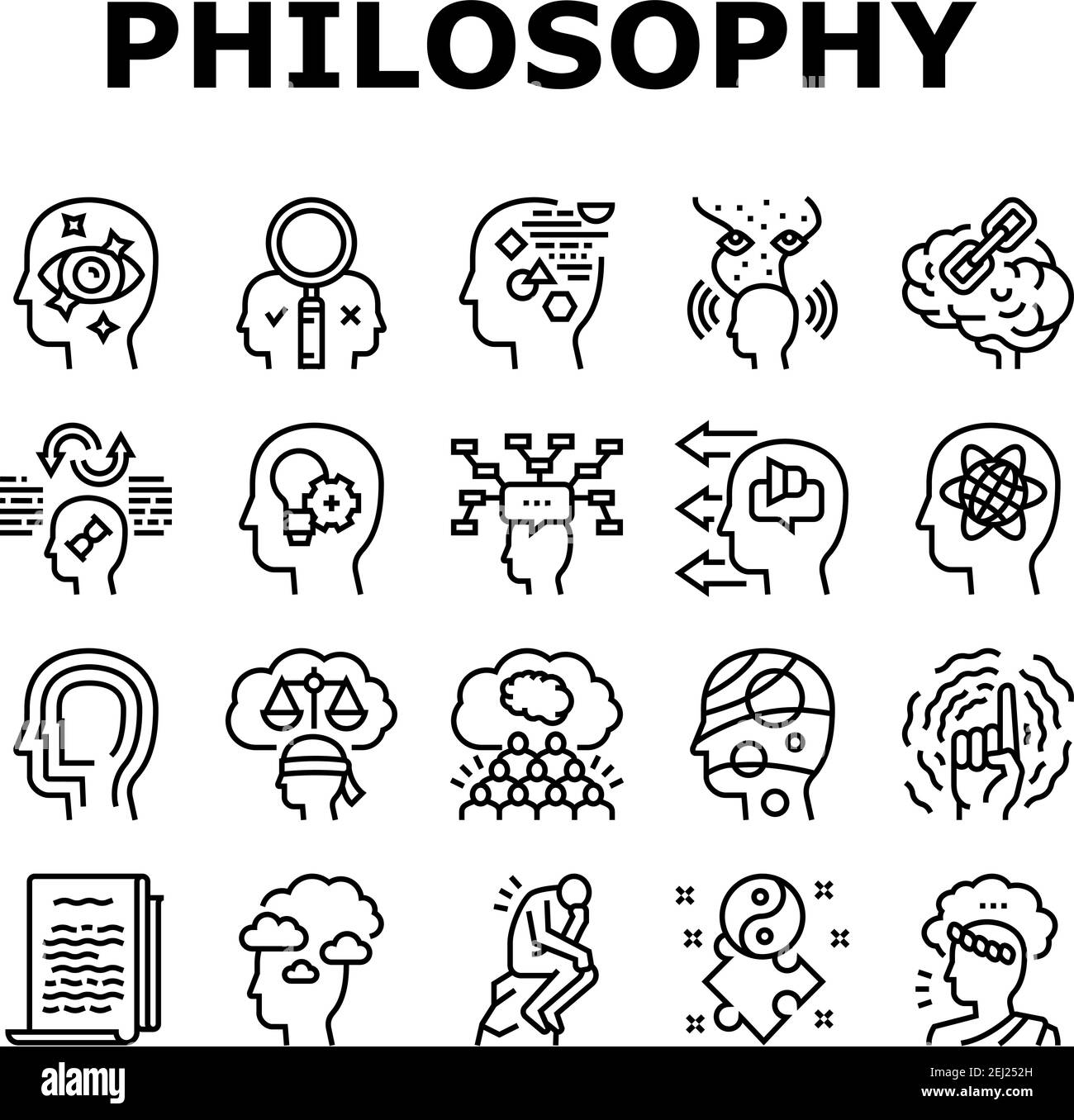 Philosophy Science Collection Icons Set Vector Stock Vector Image & Art ...