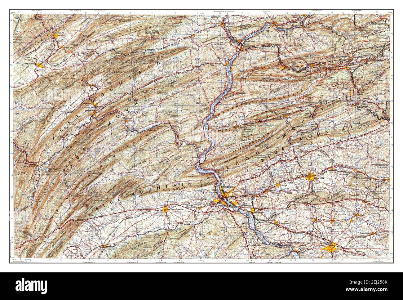 Harrisburg, Pennsylvania, map 1961, 1:250000, United States of America ...