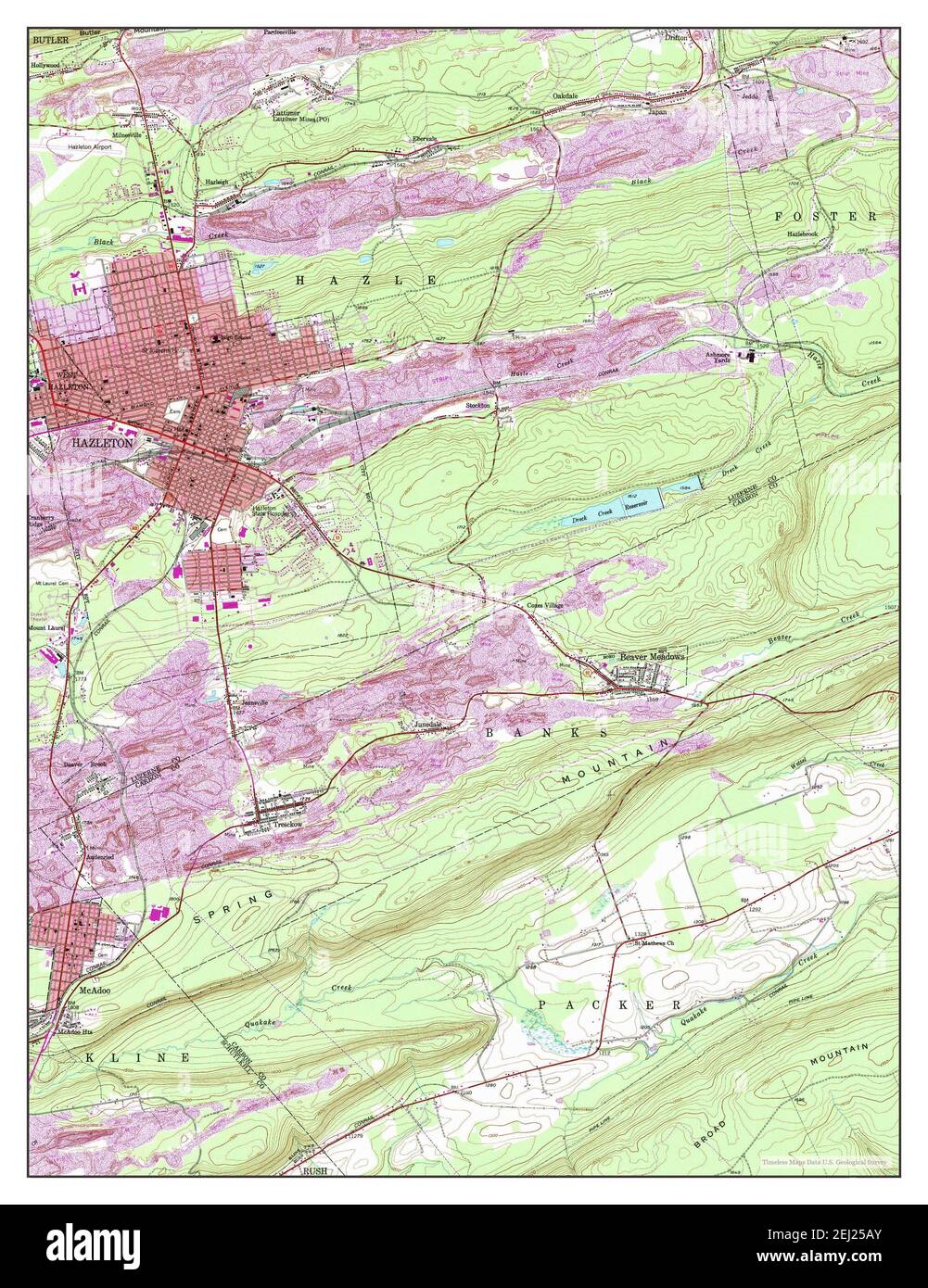 Hazleton, Pennsylvania, map 1947, 1:24000, United States of America by ...