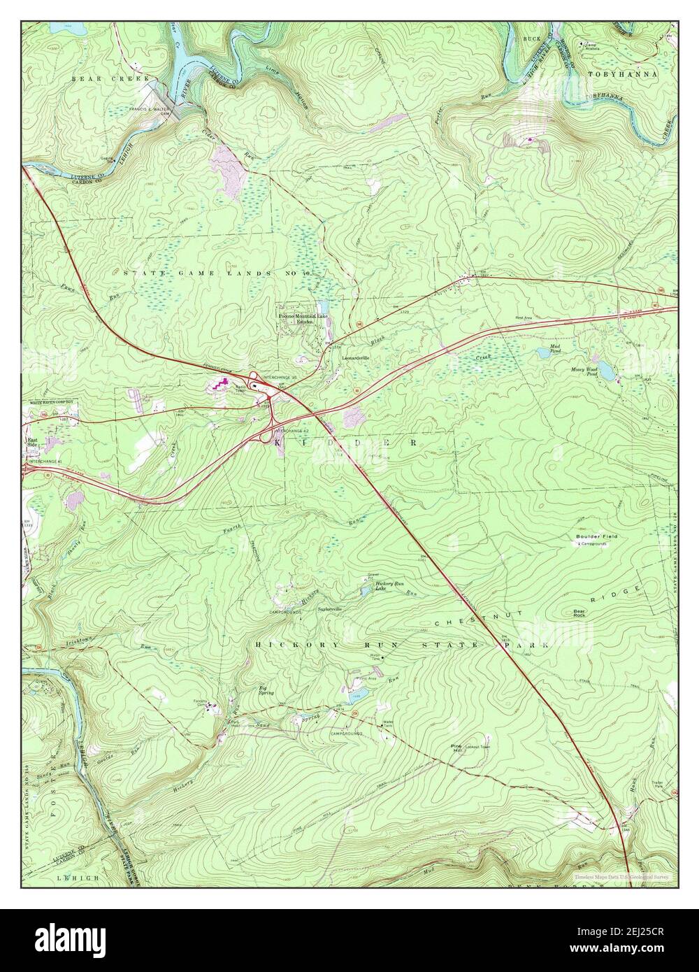 Hickory Run, Pennsylvania, map 1992, 1:24000, United States of America ...