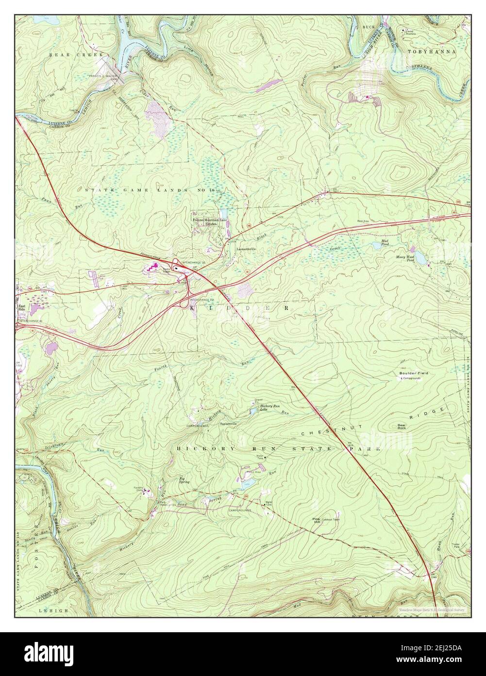 Hickory Run, Pennsylvania, map 1966, 1:24000, United States of America ...