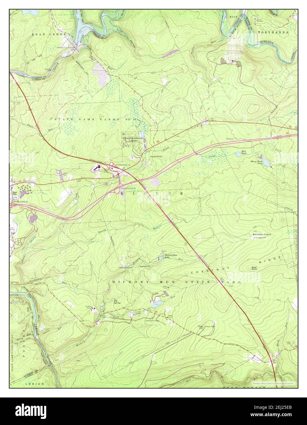 Hickory Run, Pennsylvania, map 1966, 1:24000, United States of America ...
