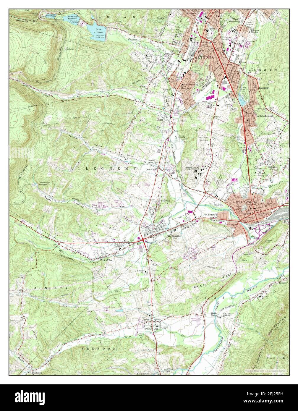 Map of hollidaysburg Cut Out Stock Images & Pictures - Alamy