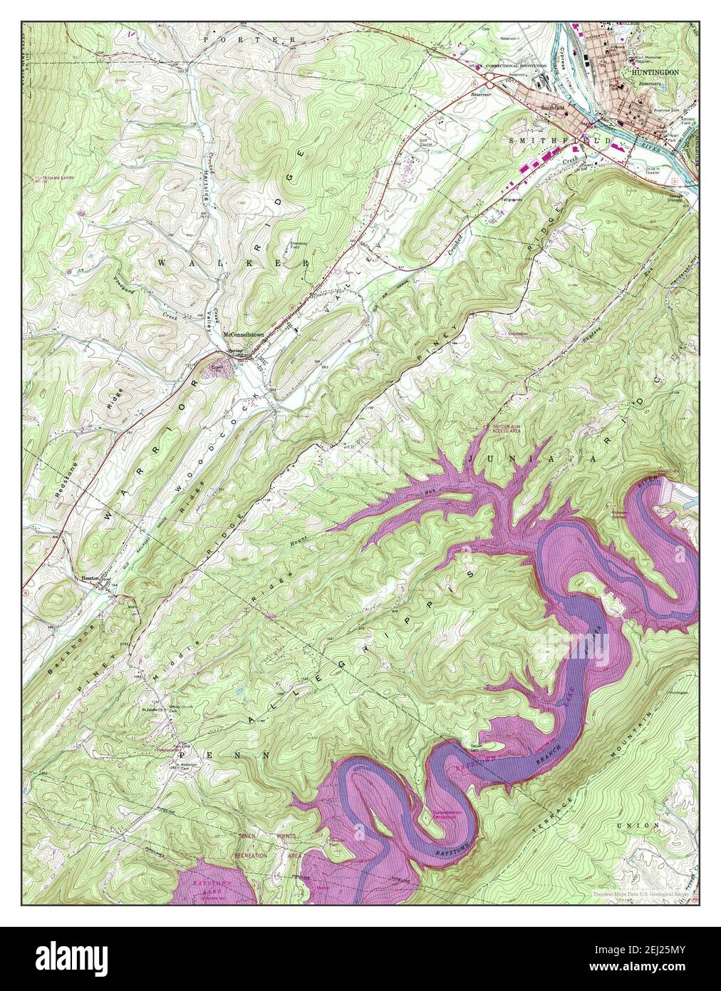 Huntingdon, Pennsylvania, map 1963, 1:24000, United States of America ...