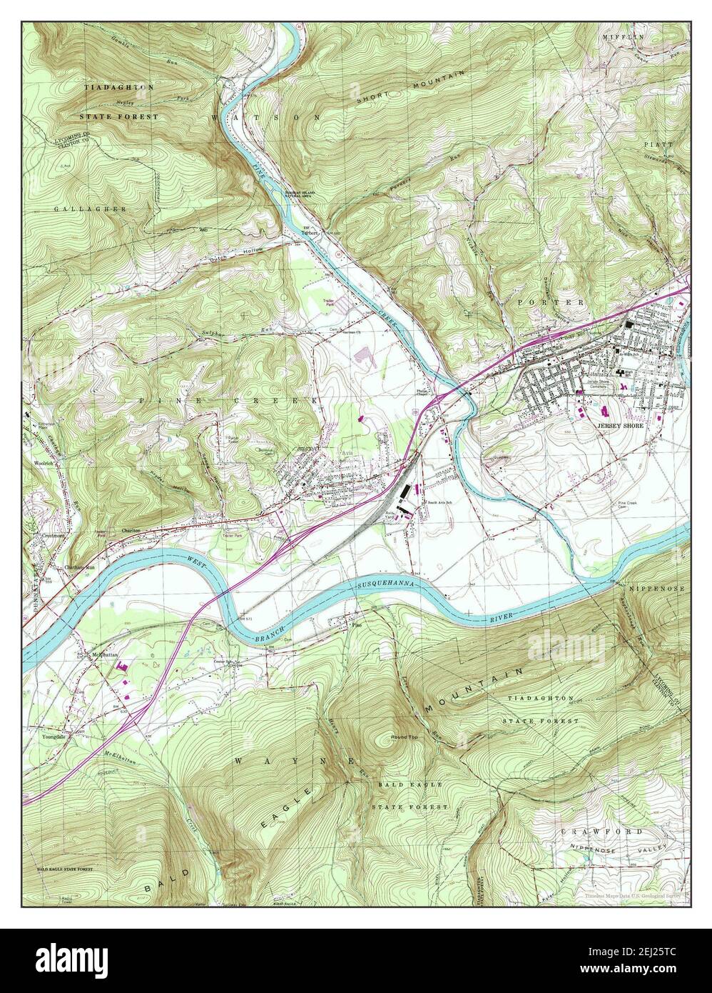 Jersey shore pennsylvania map hi-res stock photography and images - Alamy