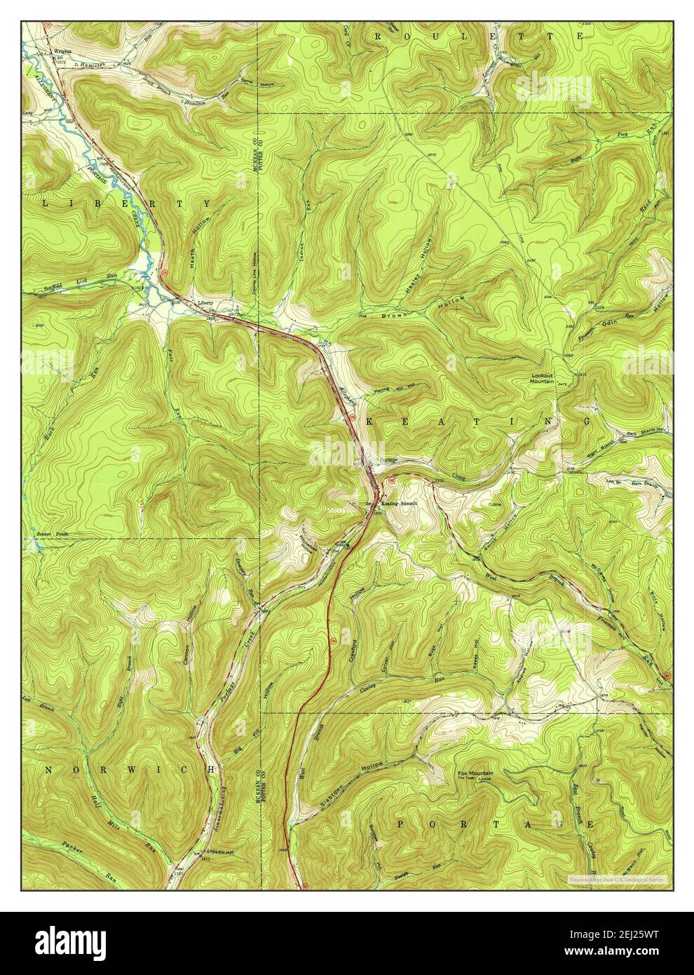Keating Summit, Pennsylvania, map 1950, 1:24000, United States of ...
