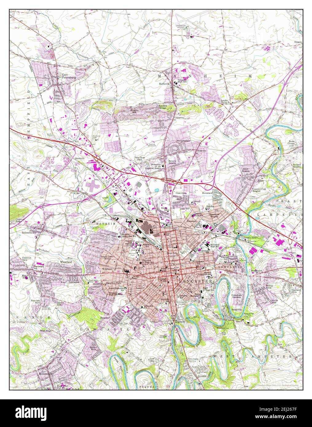 Lancaster pennsylvania map hi-res stock photography and images - Alamy