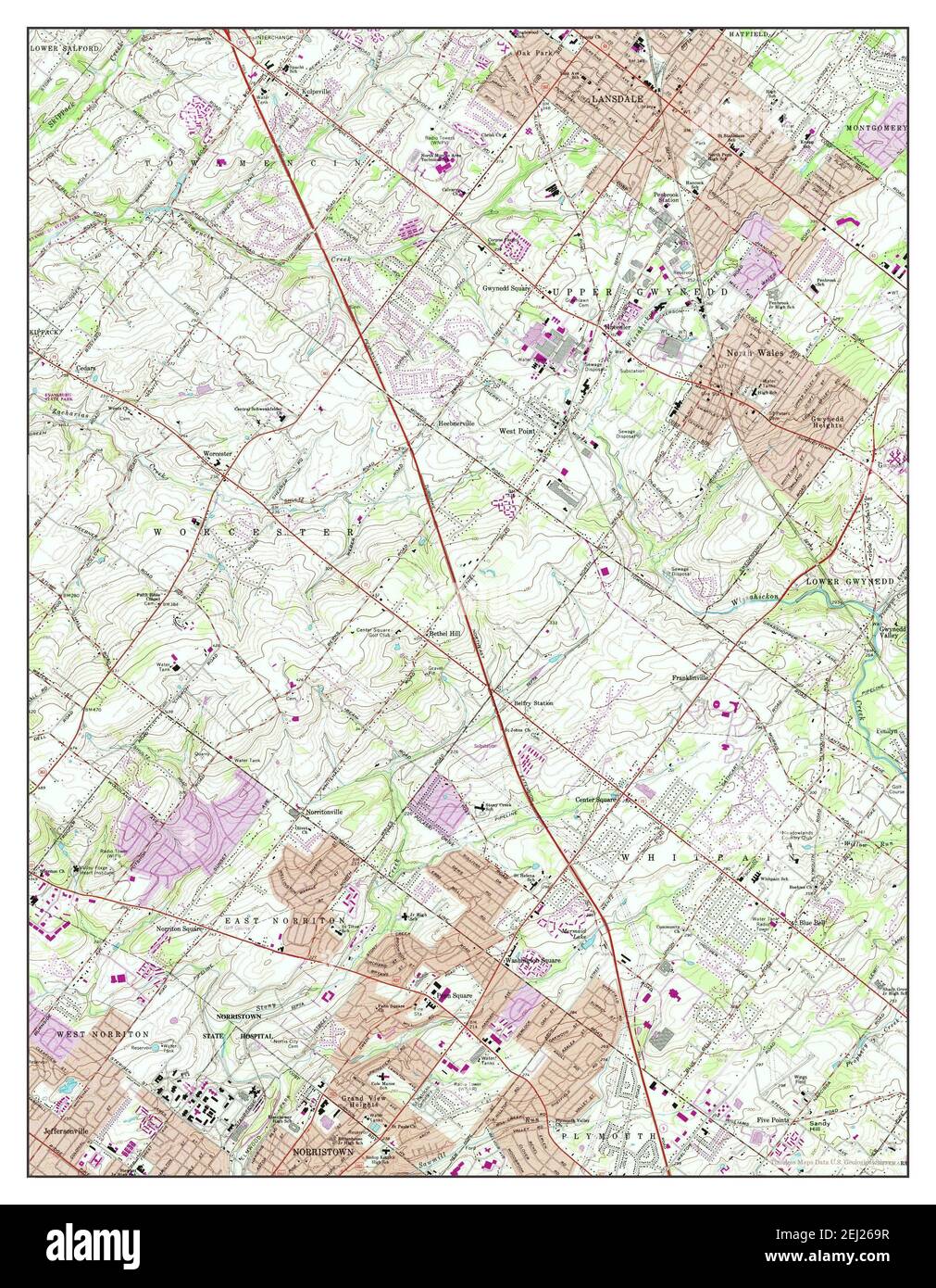 Lansdale, Pennsylvania, map 1966, 1:24000, United States of America by ...