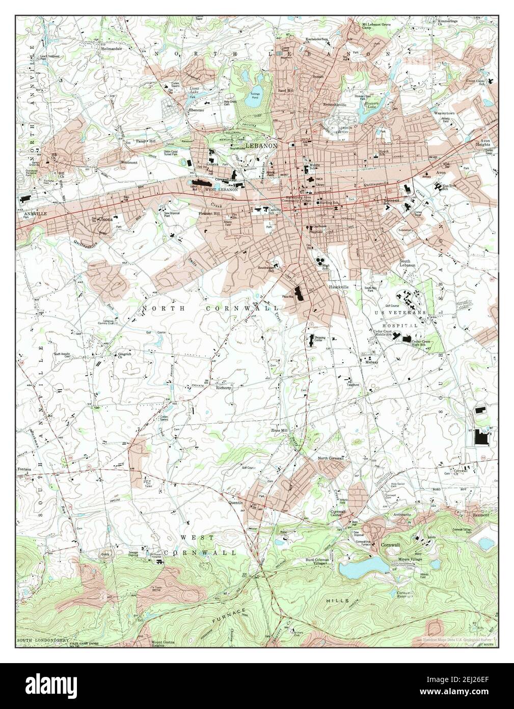 Map of lebanon pennsylvania hi-res stock photography and images - Alamy