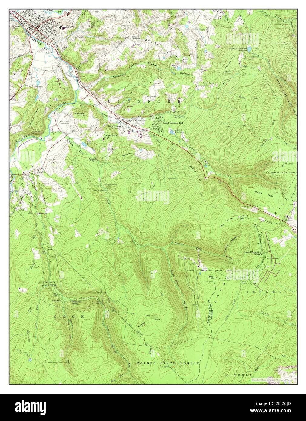 Ligonier, Pennsylvania, map 1967, 1:24000, United States of America by ...