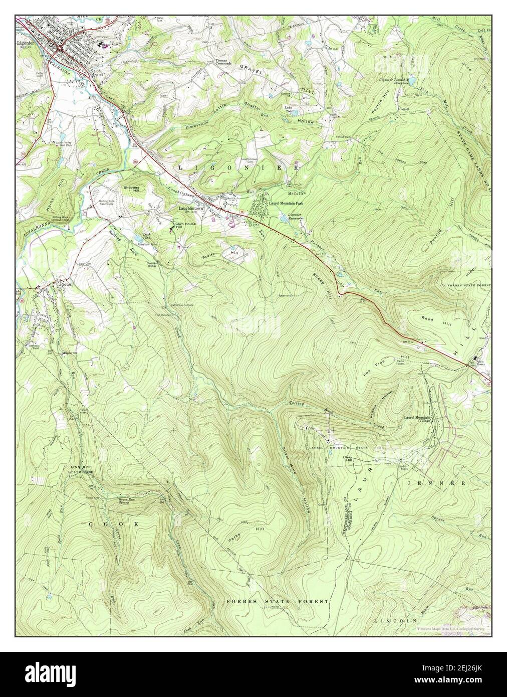 Map of ligonier Cut Out Stock Images & Pictures - Alamy