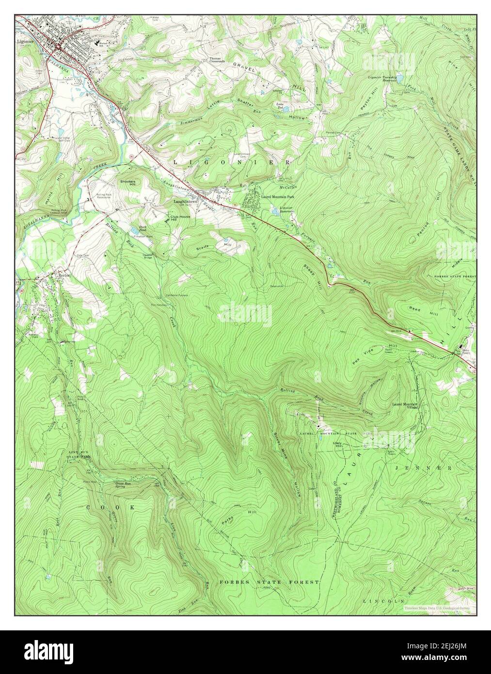 Ligonier, Pennsylvania, map 1967, 1:24000, United States of America by ...