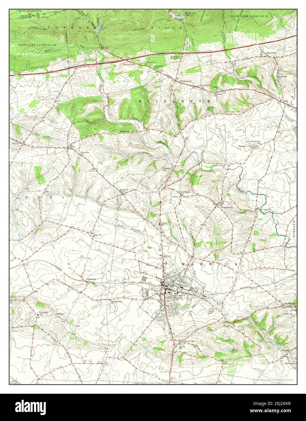 Lititz, Pennsylvania, map 1956, 1:24000, United States of America by ...