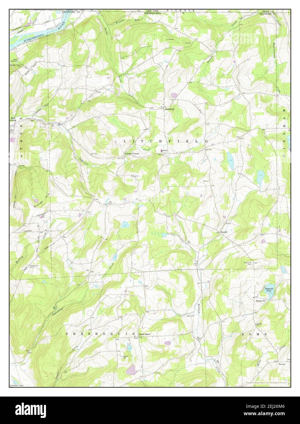 Litchfield, Pennsylvania, map 1967, 1:24000, United States of America ...