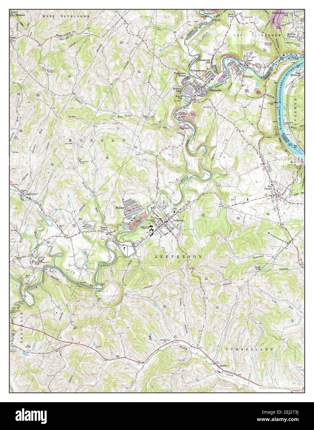 Mather, Pennsylvania, map 1961, 1:24000, United States of America by ...