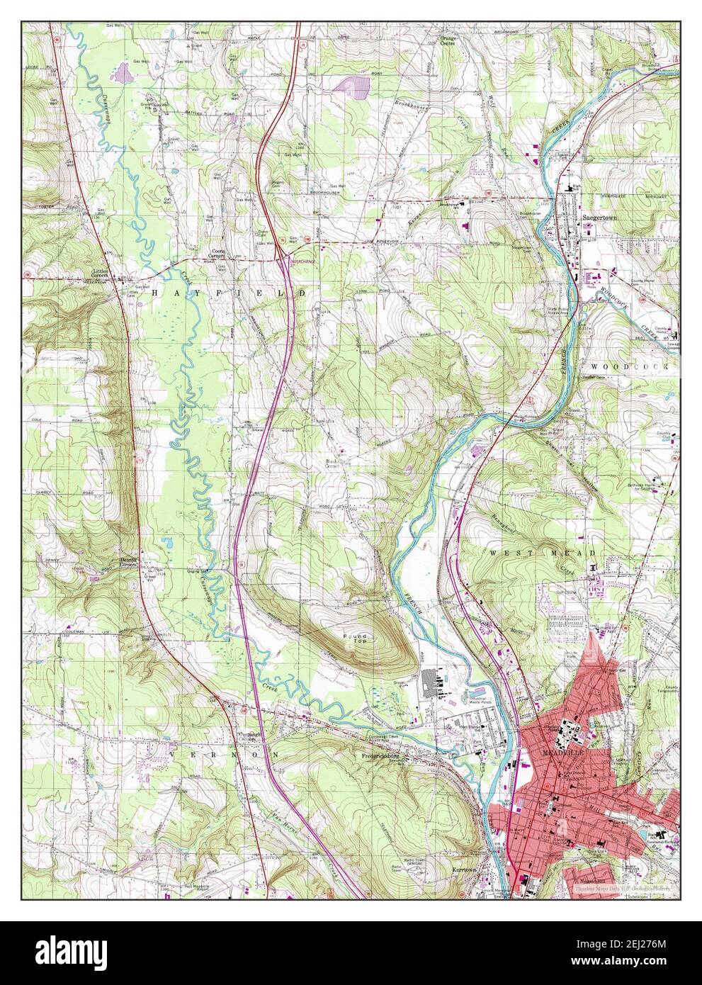 Meadville Pennsylvania Map 1998 124000 United States Of America By