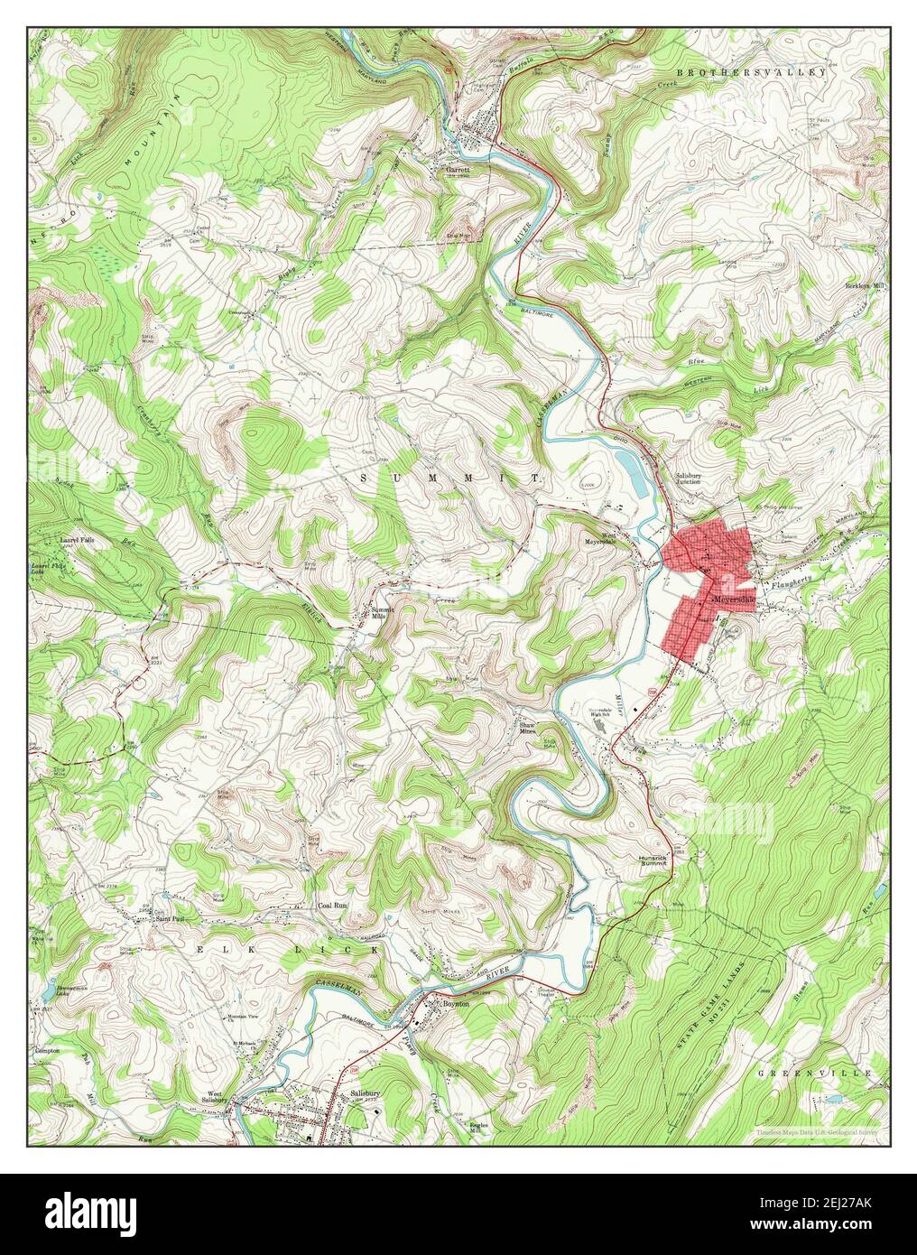 Map of meyersdale Cut Out Stock Images & Pictures - Alamy