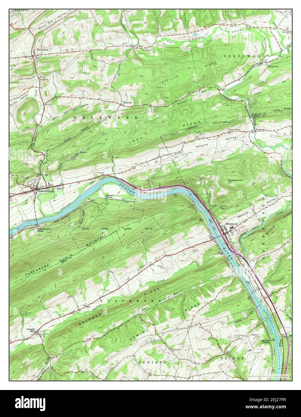 Millerstown, Pennsylvania, map 1959, 1:24000, United States of America ...