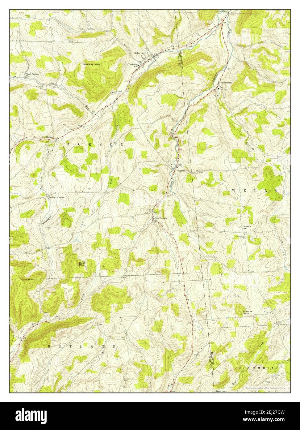Millerton, Pennsylvania, map 1954, 1:24000, United States of America by ...
